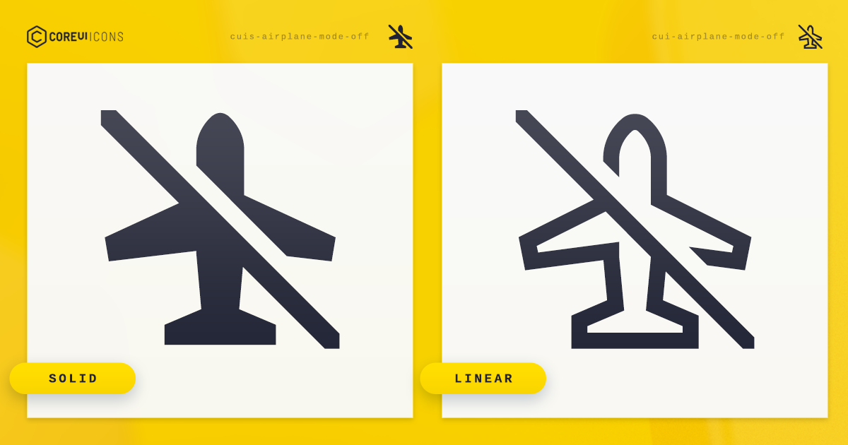 Airplane Mode Off Icon · Linear · Coreui Icons · Svg Javascript Typescript And Webfont
