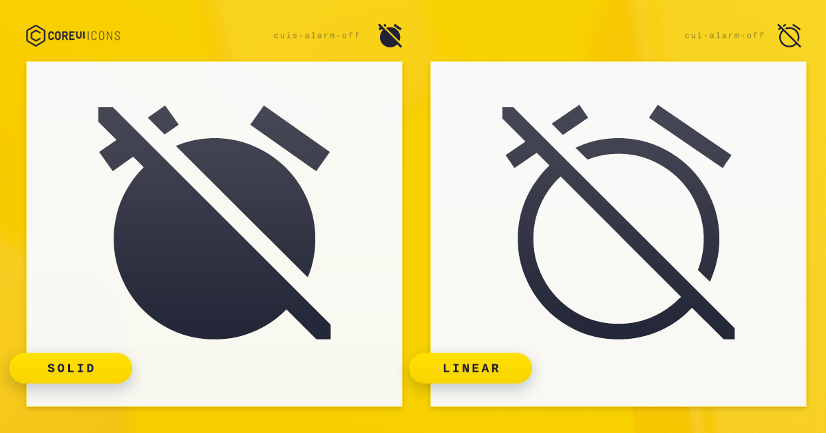 Alarm Off Icon · Solid · Coreui Icons · Svg Javascript Typescript
