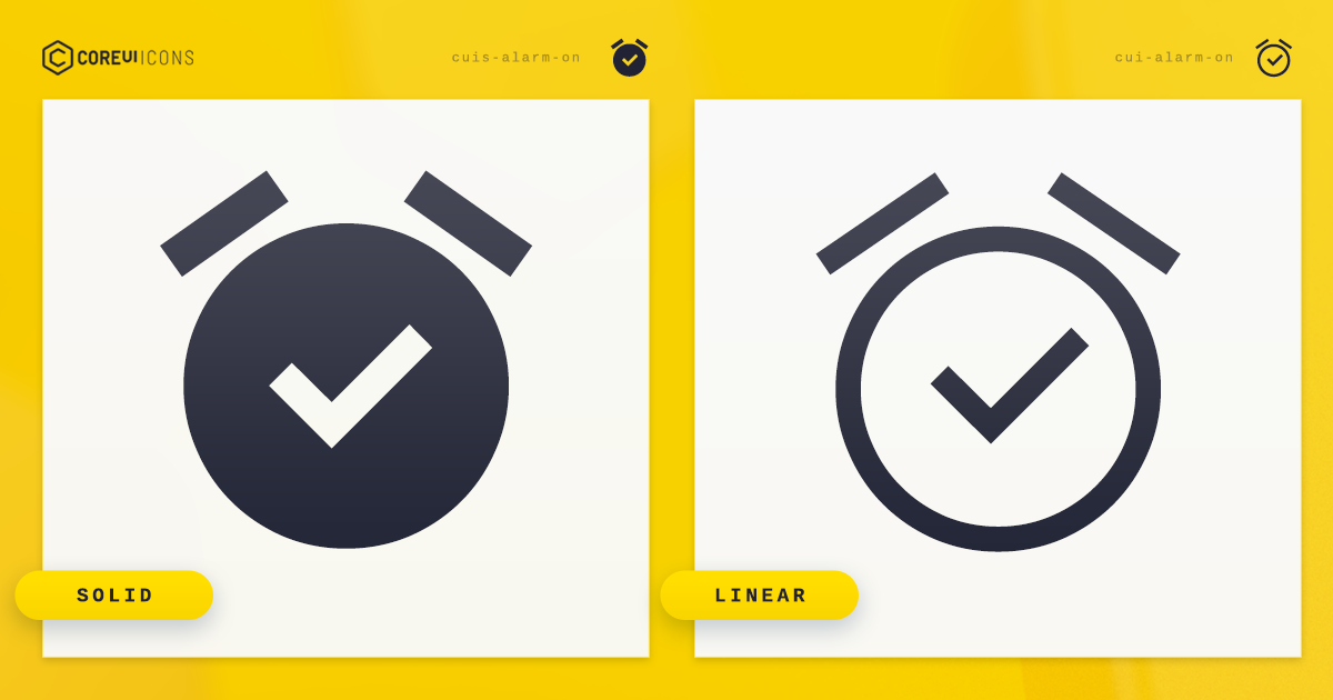 Alarm On Icon · Linear · Coreui Icons · Svg Javascript Typescript And Webfont