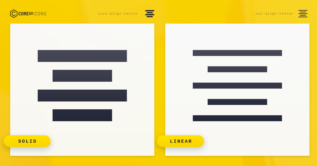 Align Center Icon · Linear · Coreui Icons · Svg Javascript Typescript