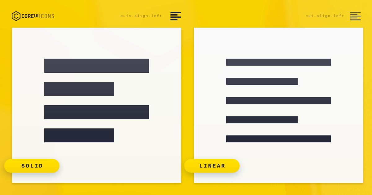 Align Left Icon · Linear · Coreui Icons · Svg Javascript Typescript And Webfont