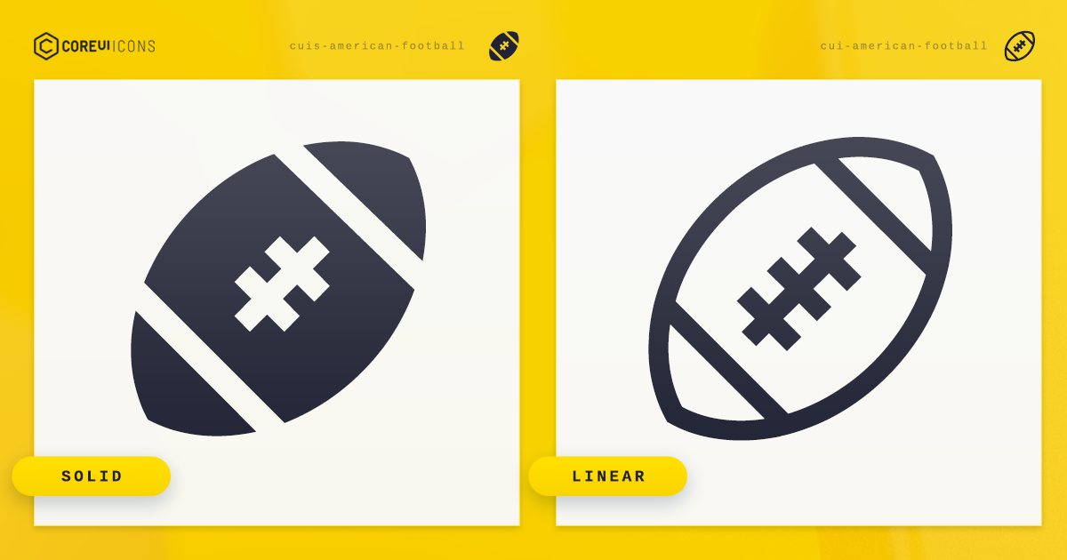American Football Icon · Linear · Coreui Icons · Svg Javascript Typescript And Webfont 