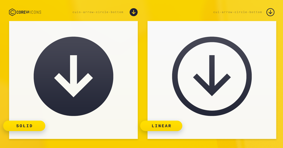 Arrow Circle Bottom Icon · Linear · Coreui Icons · Svg Javascript Typescript And Webfont 