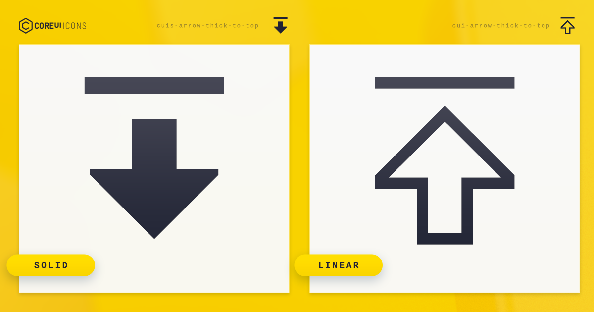 Arrow Thick To Top Icon · Linear · Coreui Icons · Svg Javascript Typescript And Webfont
