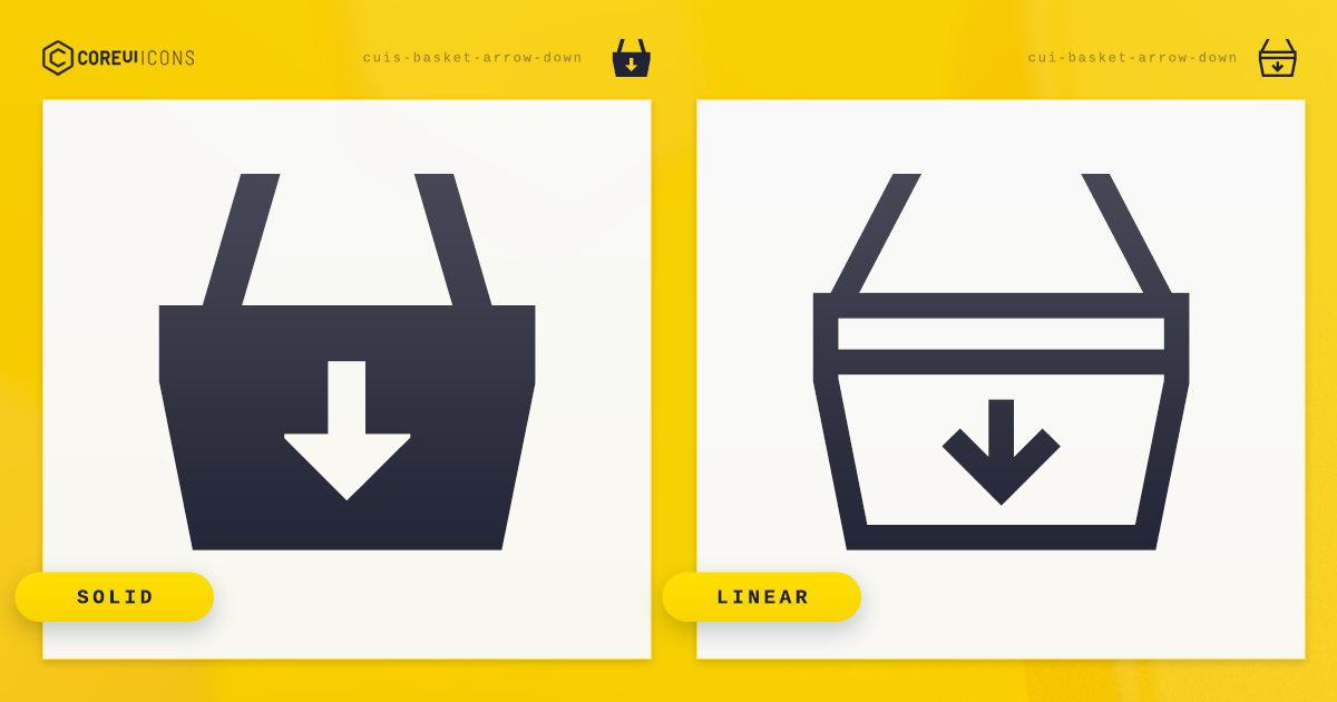 Basket Arrow Down Icon · Linear · Coreui Icons · Svg Javascript Typescript And Webfont 