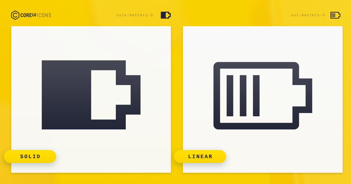 Battery 3 Icon · Solid · Coreui Icons · Svg Javascript Typescript 7233