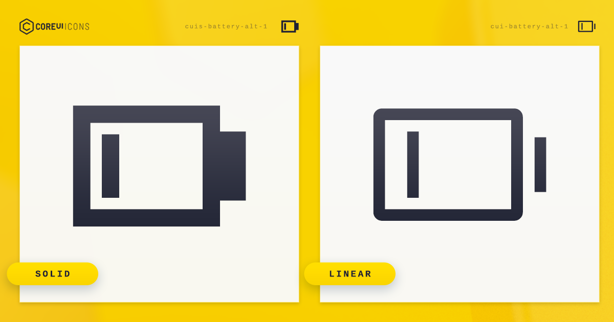 Battery Alt 1 Icon · Solid · Coreui Icons · Svg Javascript Typescript And Webfont