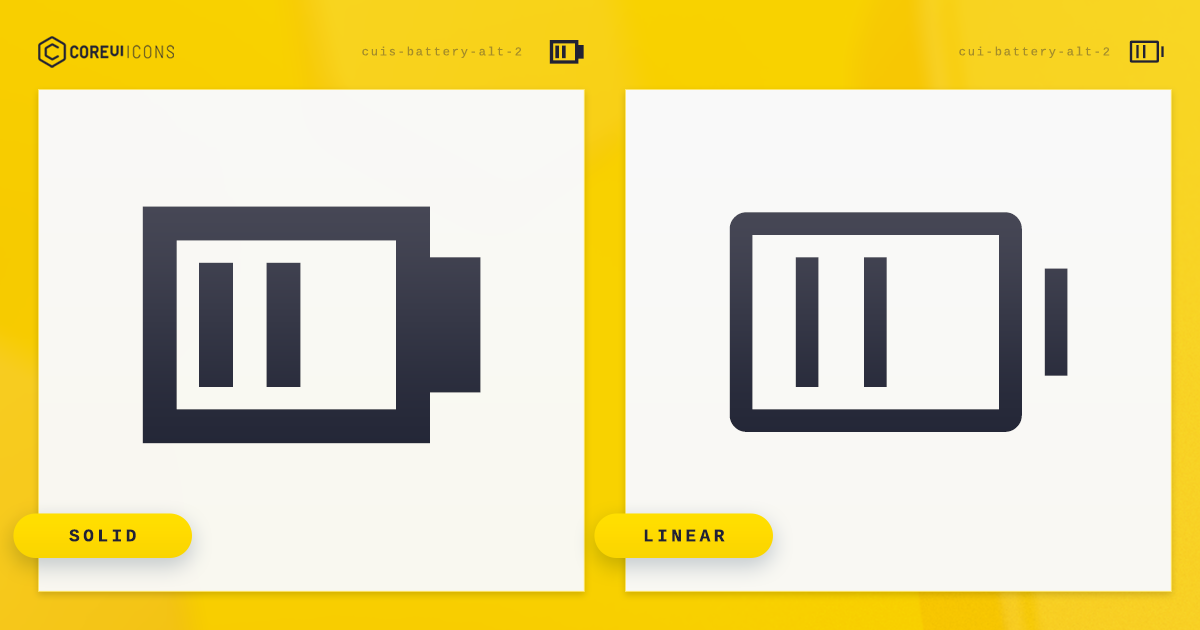 Battery Alt 2 Icon · Solid · CoreUI Icons · SVG, JavaScript, TypeScript ... Battery Alt 2 Icon · Solid · CoreUI Icons · SVG, JavaScript, TypeScript ...