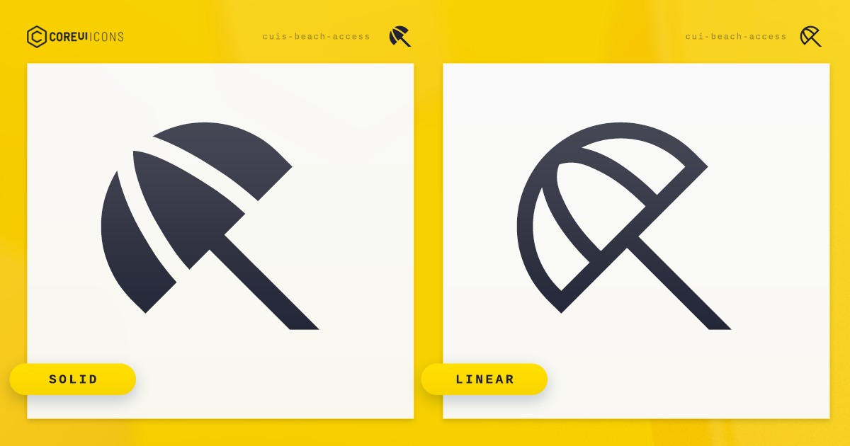 Beach Access Icon · Linear · Coreui Icons · Svg Javascript Typescript And Webfont