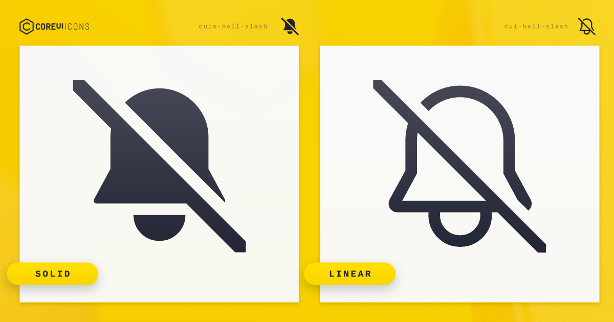 Bell Slash Icon · Linear · Coreui Icons · Svg Javascript Typescript And Webfont
