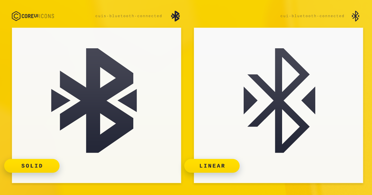 Bluetooth Connected Icon · Linear · Coreui Icons · Svg Javascript Typescript And Webfont