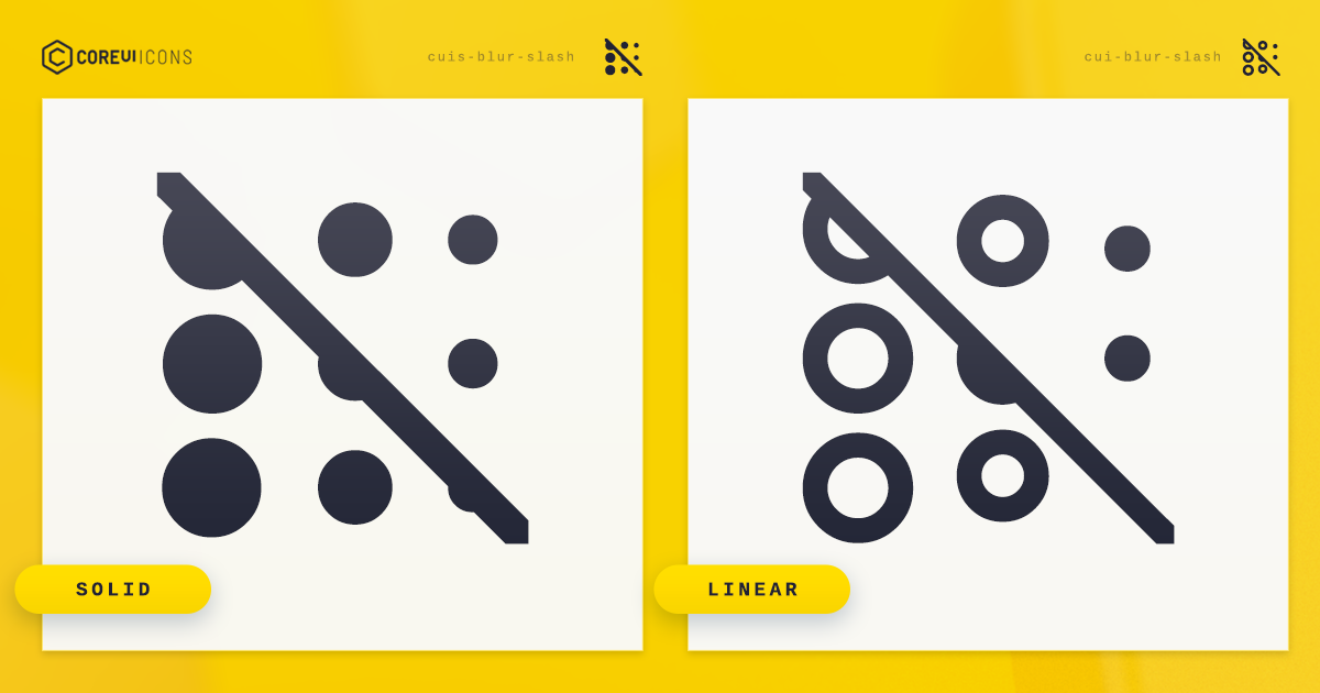Blur Slash Icon · Linear · Coreui Icons · Svg Javascript Typescript 