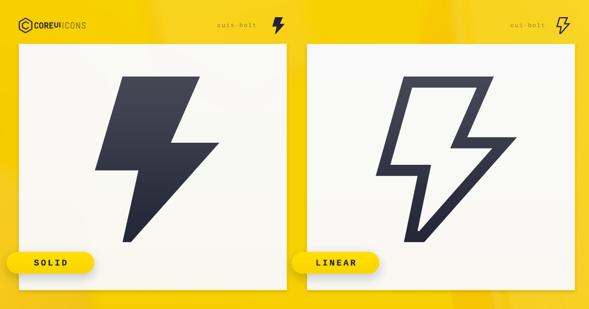 Bolt Icon · Solid · Coreui Icons · Svg Javascript Typescript And Webfont