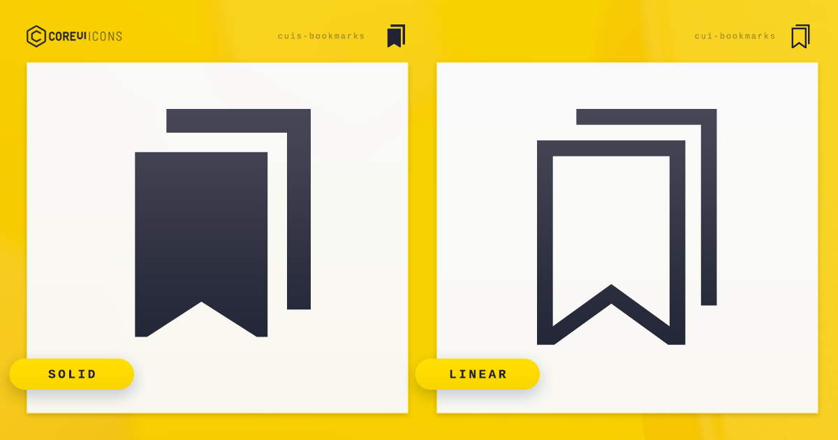 Bookmarks Icon · Linear · Coreui Icons · Svg Javascript Typescript And Webfont 1710