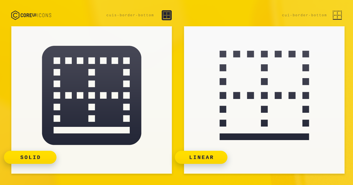Border Bottom Icon · Solid · Coreui Icons · Svg Javascript Typescript And Webfont
