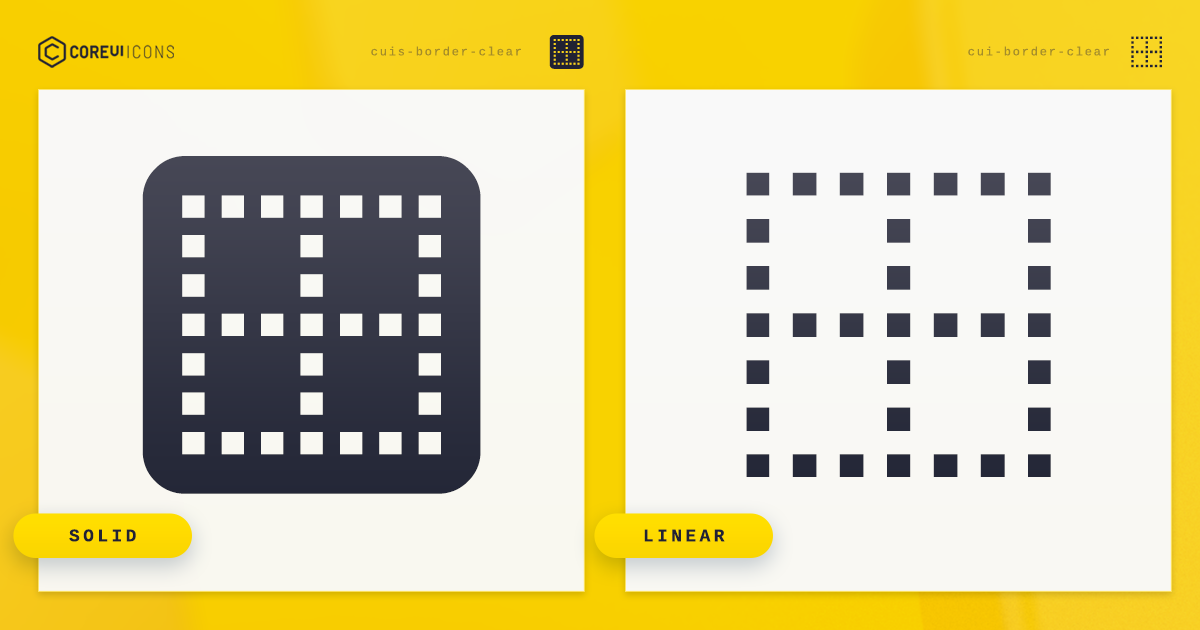 Border Clear Icon · Linear · Coreui Icons · Svg Javascript Typescript And Webfont
