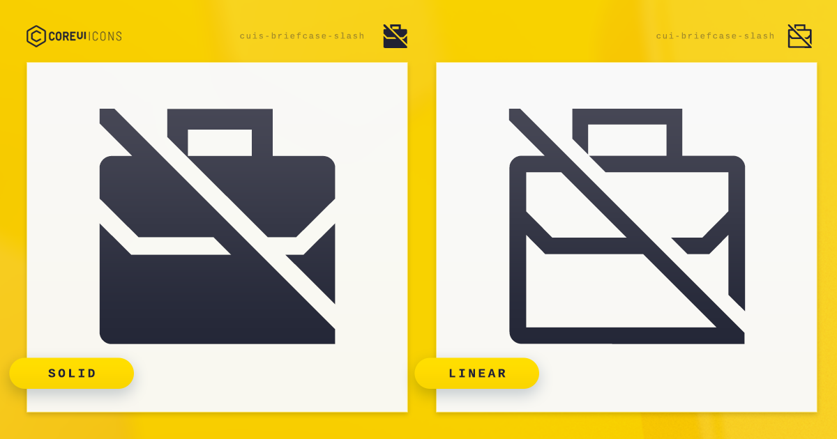 Briefcase Slash Icon · Linear · Coreui Icons · Svg Javascript Typescript And Webfont 4638