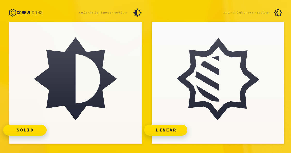 Brightness Medium Icon · Linear · Coreui Icons · Svg Javascript Typescript And Webfont 7217