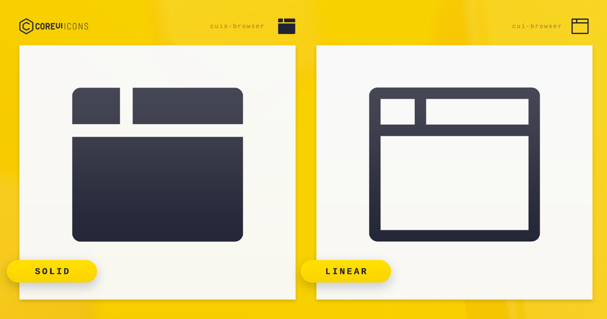 Browser Icon · Linear · Coreui Icons · Svg Javascript Typescript And Webfont