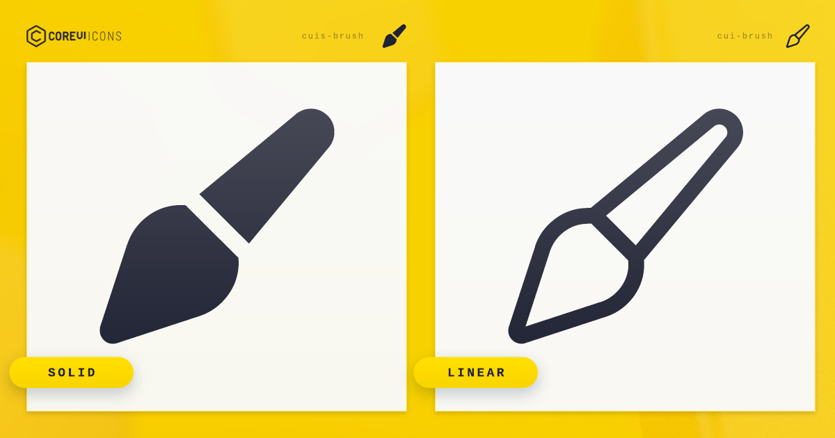 Brush Icon · Linear · Coreui Icons · Svg Javascript Typescript And Webfont