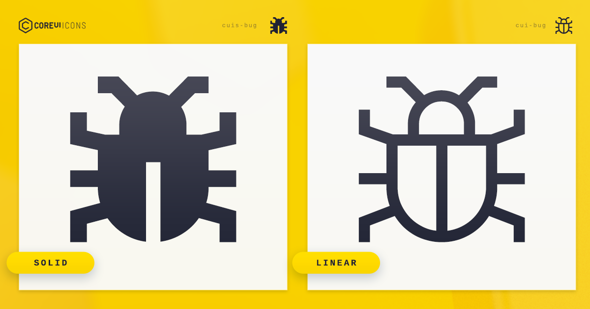 Bug Icon · Linear · Coreui Icons · Svg Javascript Typescript And Webfont