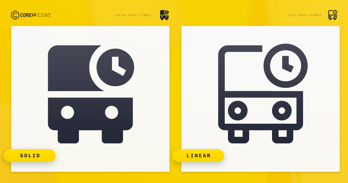 Bus Timer Icon · Linear · Coreui Icons · Svg Javascript Typescript And Webfont