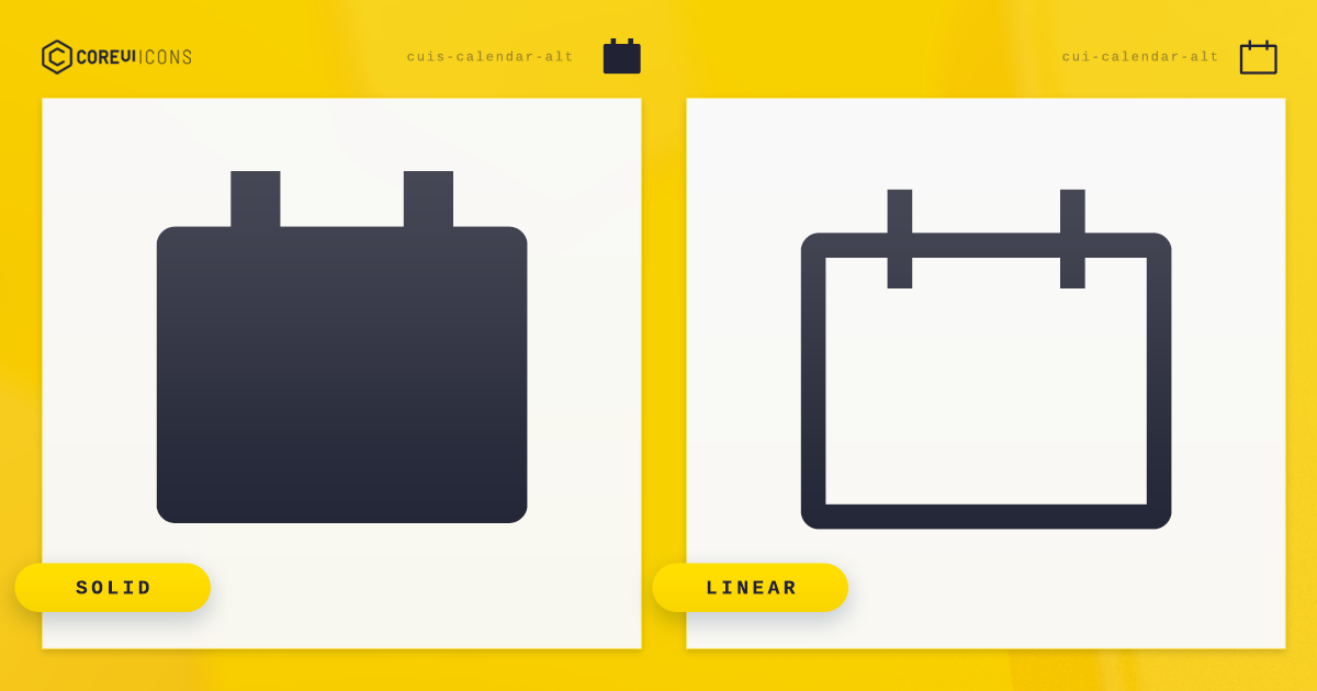 Calendar Alt Icon · Linear · Coreui Icons · Svg Javascript Typescript