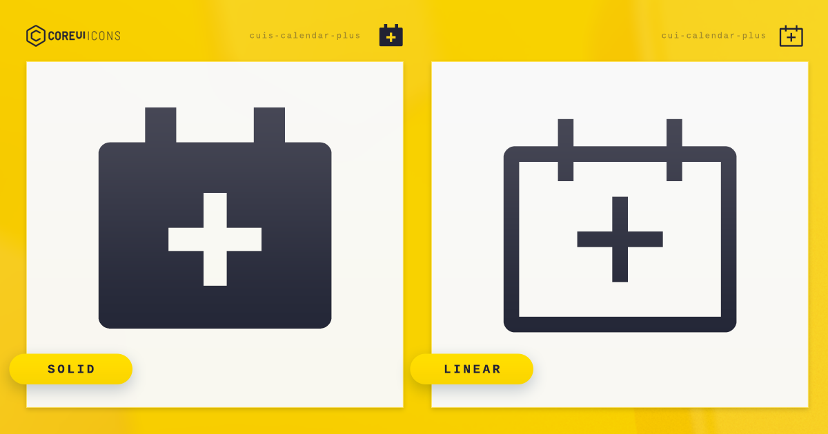 Calendar Plus Icon · Solid · Coreui Icons · Svg Javascript Typescript And Webfont