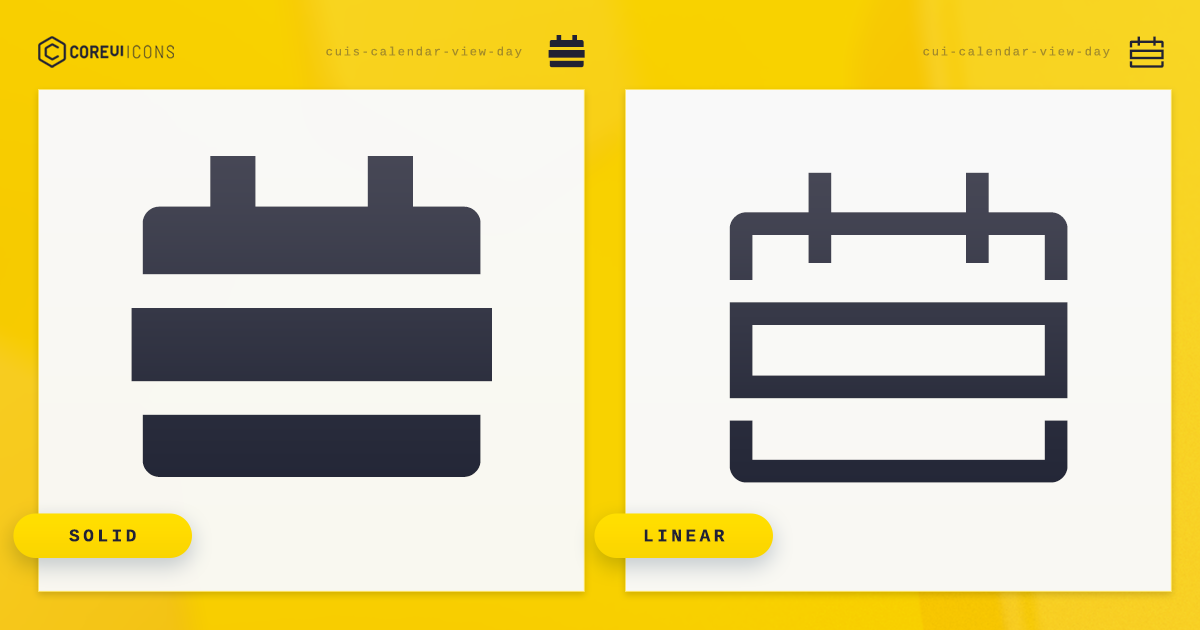 Calendar View Day Icon · Linear · Coreui Icons · Svg Javascript
