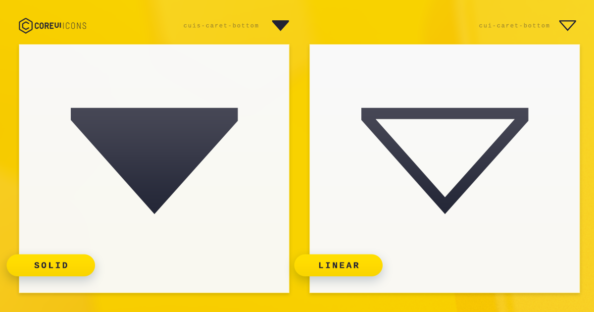 Caret Bottom Icon · Linear · Coreui Icons · Svg Javascript Typescript And Webfont 