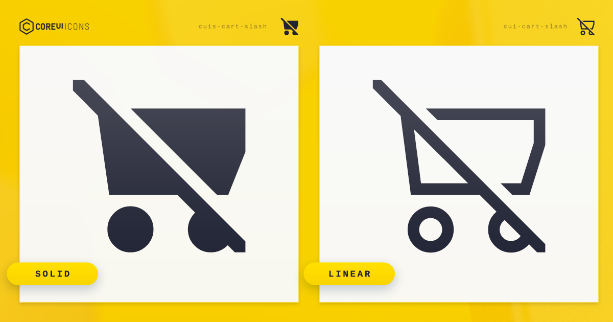 Cart Slash Icon · Linear · Coreui Icons · Svg Javascript Typescript And Webfont