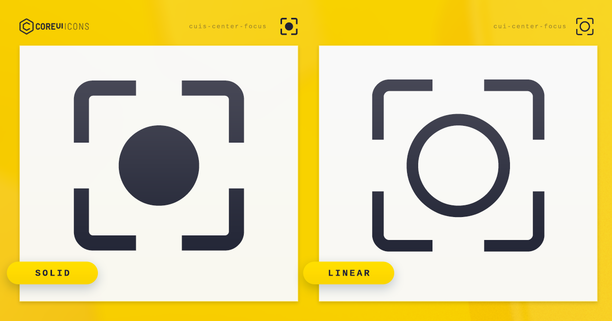 Center Focus Icon · Linear · Coreui Icons · Svg Javascript Typescript