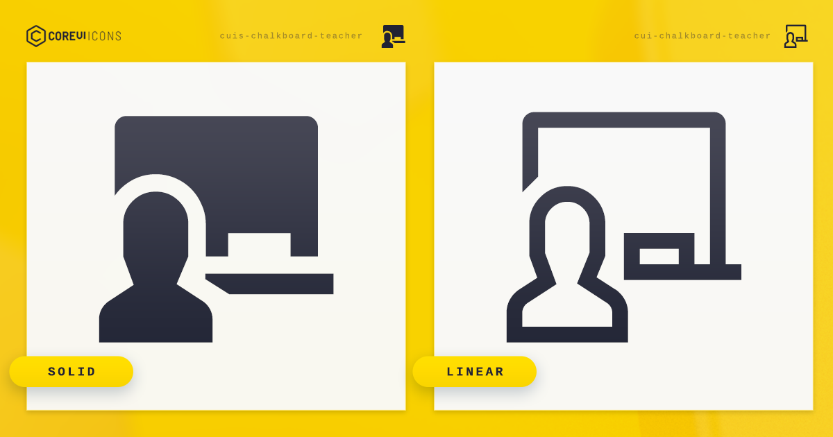 Chalkboard Teacher Icon · Linear · Coreui Icons · Svg Javascript Typescript And Webfont