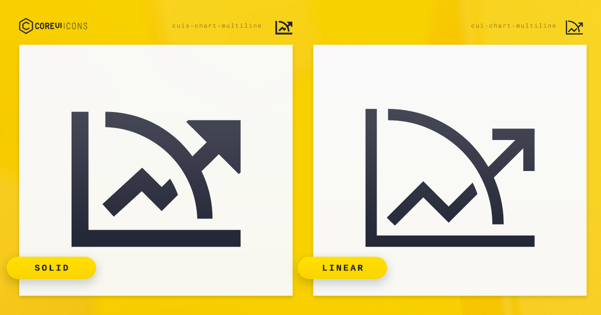 Chart Multiline Icon · Solid · Coreui Icons · Svg Javascript Typescript And Webfont 6787
