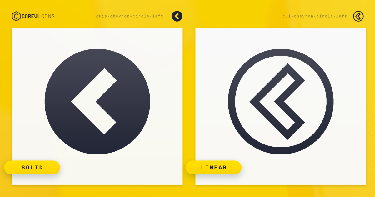Chevron Circle Left Icon · Solid · Coreui Icons · Svg Javascript Typescript And Webfont 