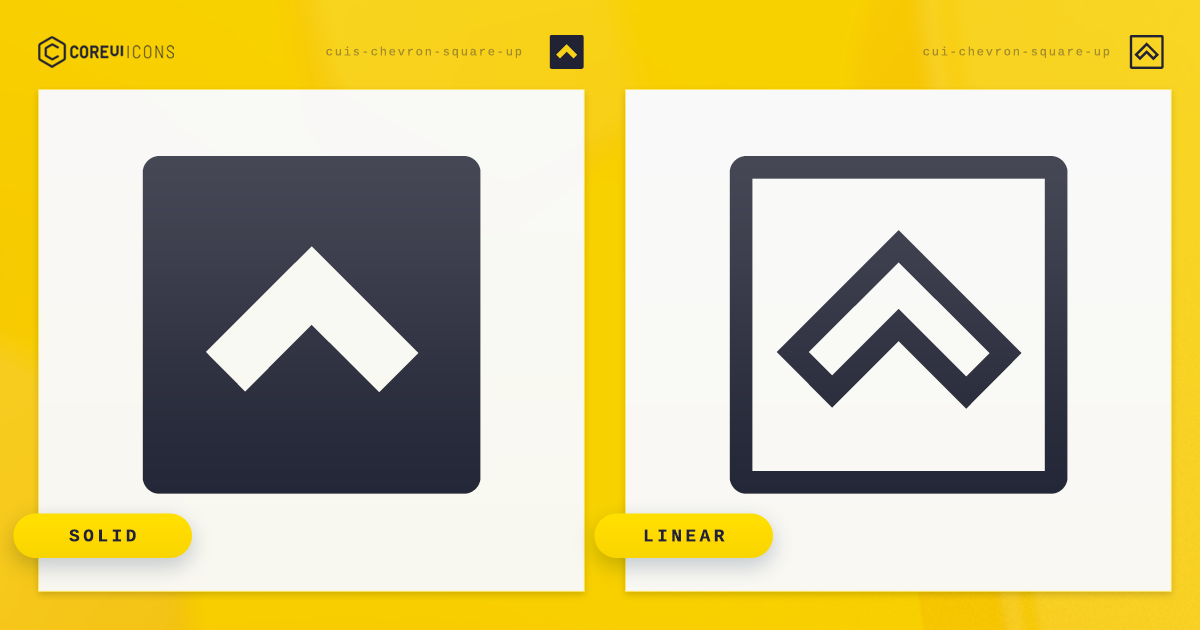 Chevron Square Up Icon · Linear · Coreui Icons · Svg Javascript Typescript And Webfont 