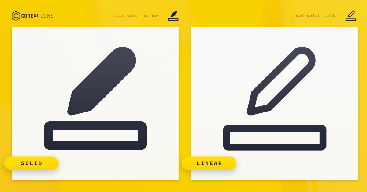 Color Border Icon · Linear · CoreUI Icons · SVG, JavaScript, TypeScript & Webfont