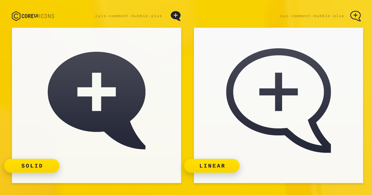 Comment Bubble Plus Icon · Solid · Coreui Icons · Svg Javascript Typescript And Webfont