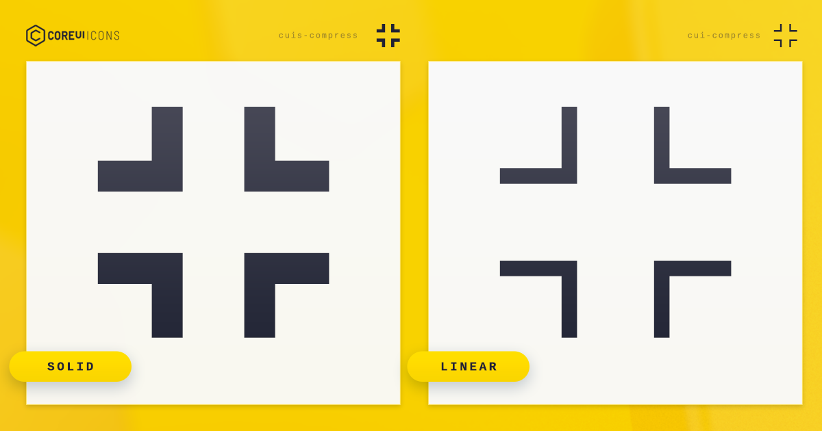 Compress Icon · Solid · Coreui Icons · Svg Javascript Typescript And Webfont