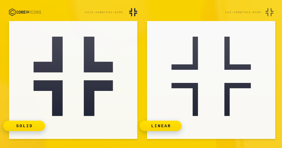 Compress Wide Icon · Linear · Coreui Icons · Svg Javascript Typescript And Webfont