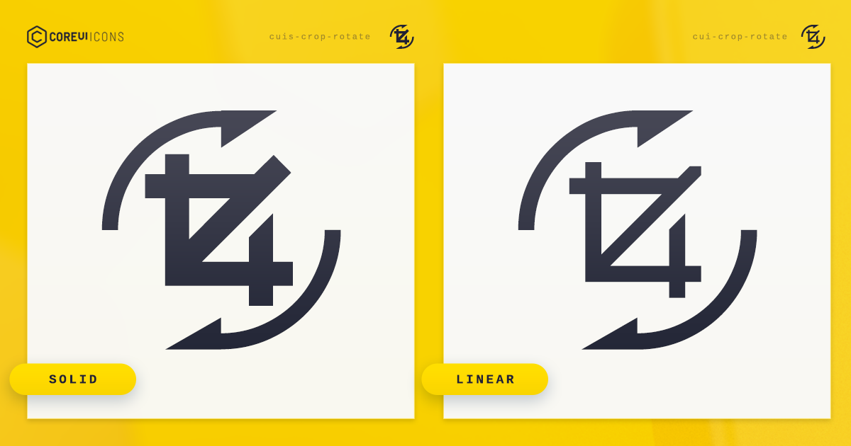 Crop Rotate Icon · Linear · Coreui Icons · Svg Javascript Typescript