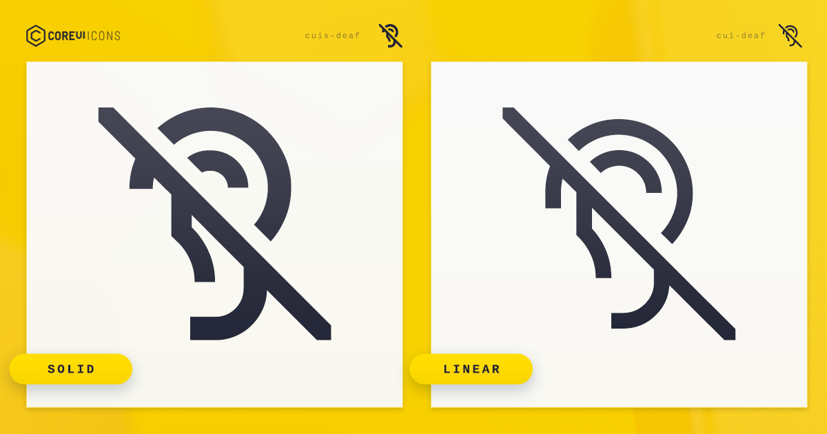 Deaf Icon · Linear · CoreUI Icons · SVG, JavaScript, TypeScript & Webfont Deaf Icon · Linear · CoreUI Icons · SVG, JavaScript, TypeScript & Webfont