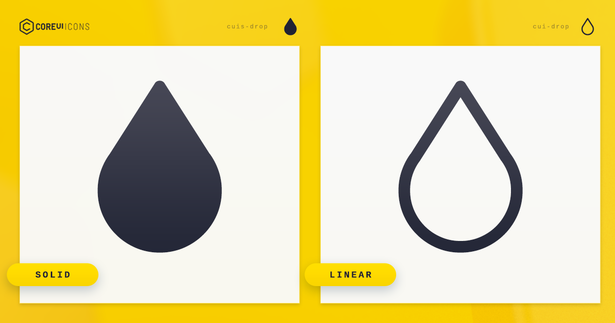 Drop Icon · Linear · Coreui Icons · Svg Javascript Typescript And Webfont