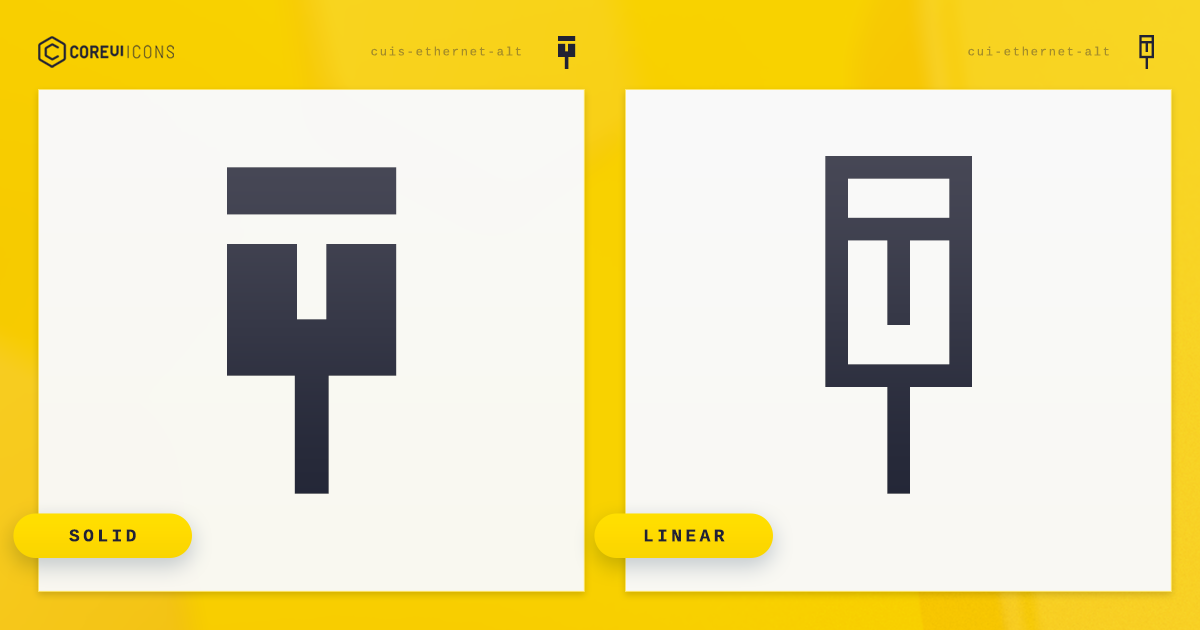 Ethernet Alt Icon · Solid · Coreui Icons · Svg Javascript Typescript And Webfont