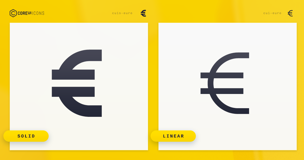 Euro Icon · Solid · Coreui Icons · Svg Javascript Typescript And Webfont