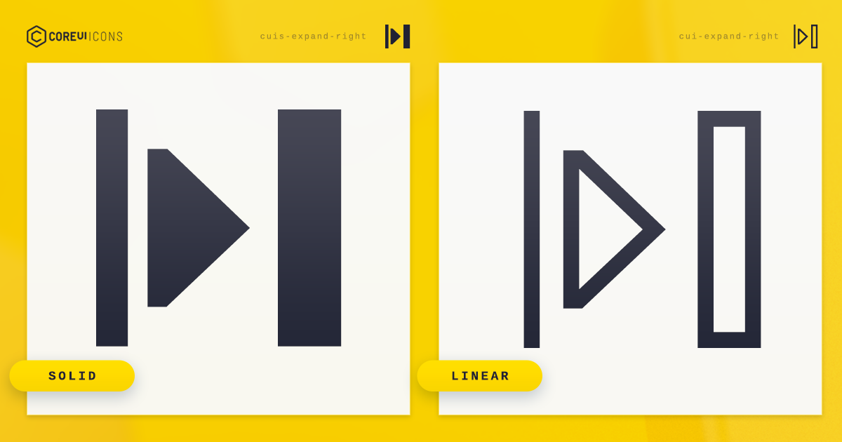 Expand Right Icon · Solid · Coreui Icons · Svg Javascript Typescript