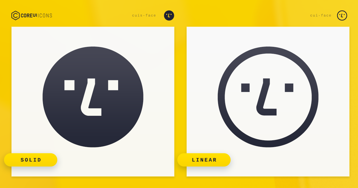 Face Icon · Linear · Coreui Icons · Svg Javascript Typescript And Webfont