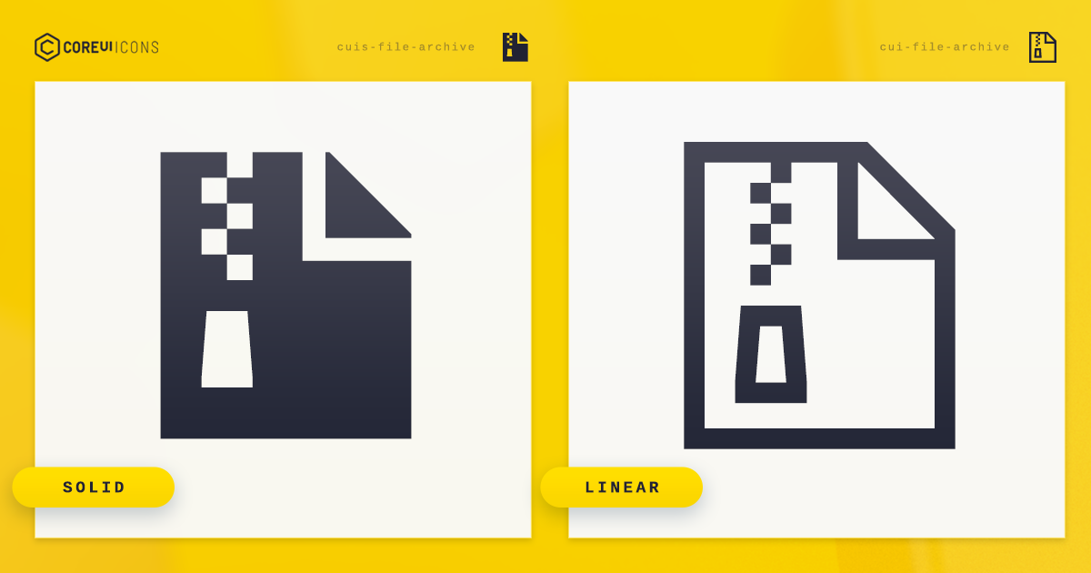 File Archive Icon · Linear · Coreui Icons · Svg Javascript Typescript And Webfont
