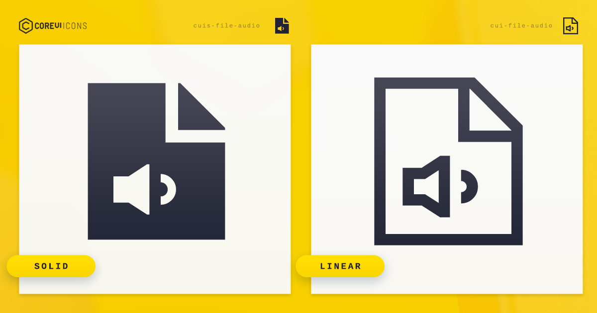 File Audio Icon · Linear · Coreui Icons · Svg Javascript Typescript And Webfont