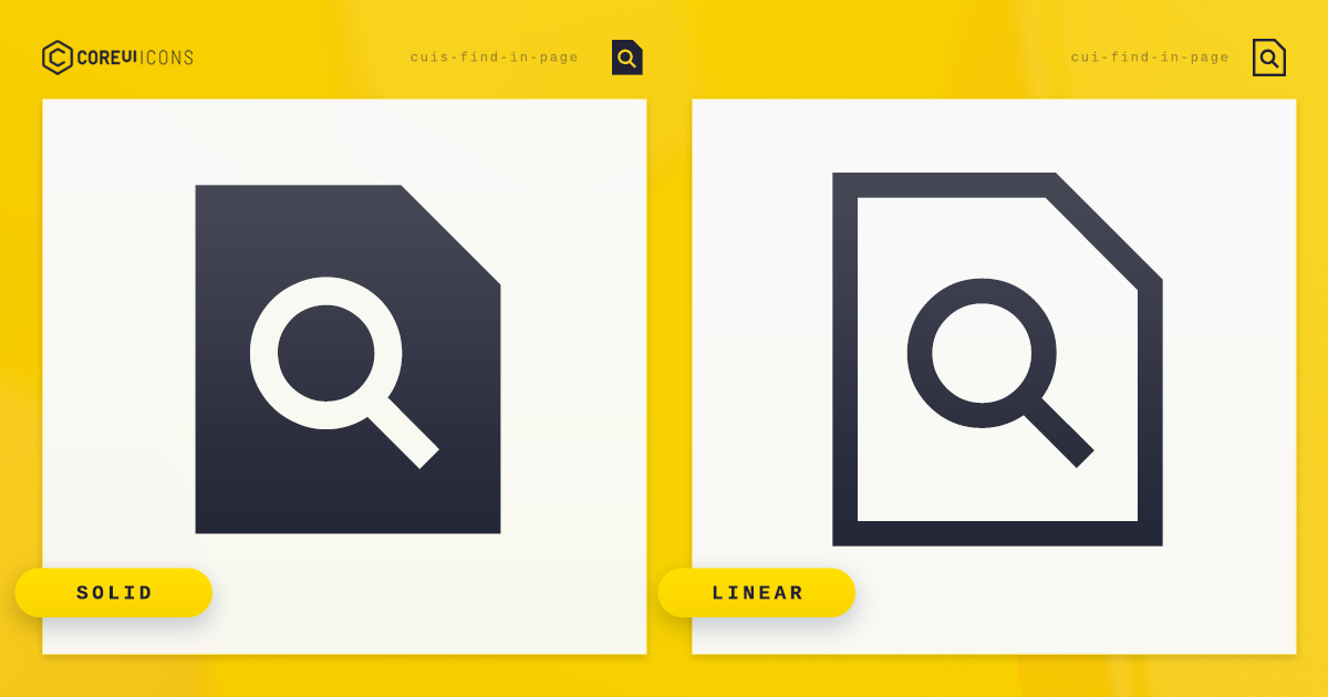 Find In Page Icon Linear CoreUI Icons SVG JavaScript TypeScript 